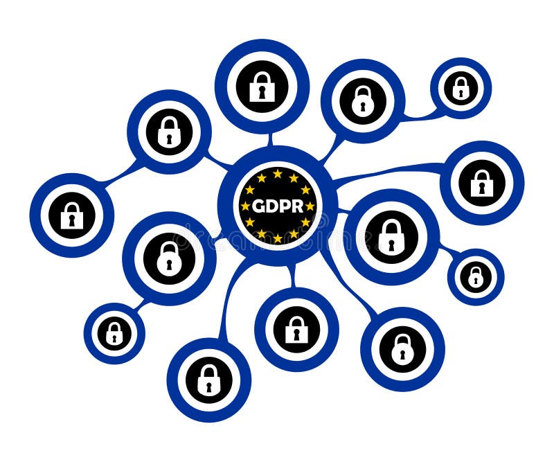 Gdpr Concept, Data Protection, Lock Locked Stock Illustration ...
