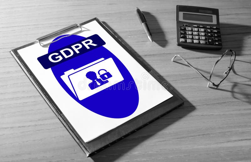 Gdpr concept on a desk stock illustration. Illustration of sign - 263442052