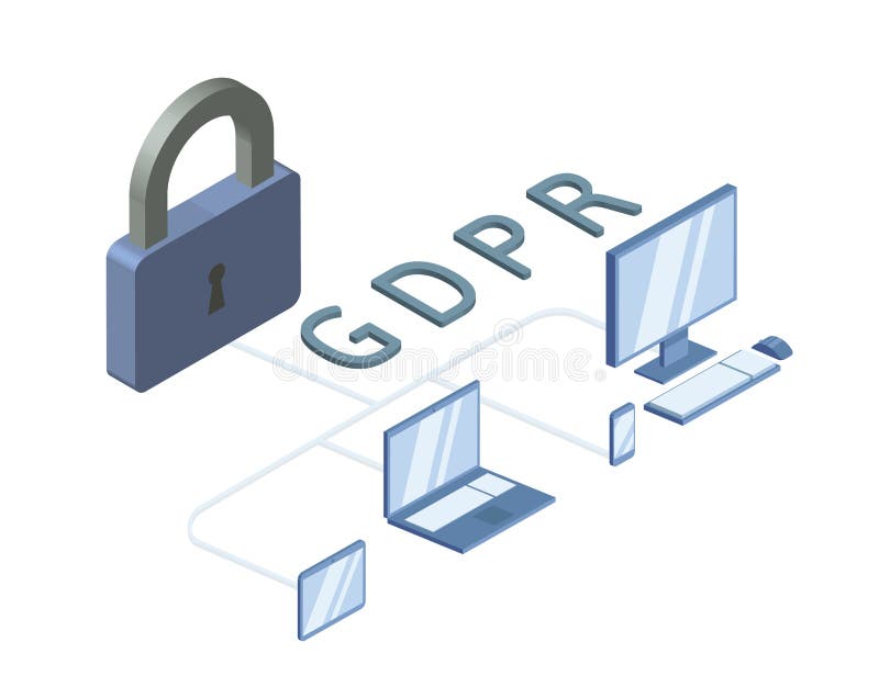 GDPR Concept Isometric Illustration. General Data Protection Regulation ...