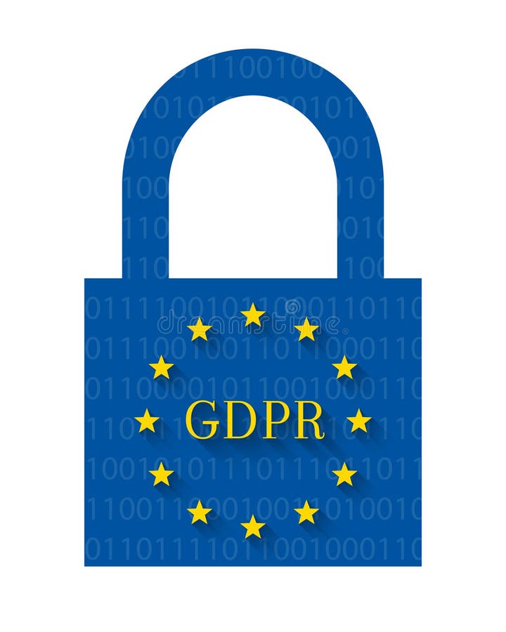 GDPR Concept with Lock Symbol Stock Vector - Illustration of digital ...