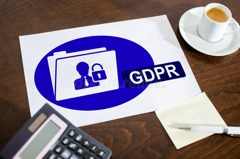 Gdpr concept on a paper stock image. Image of network - 263893955