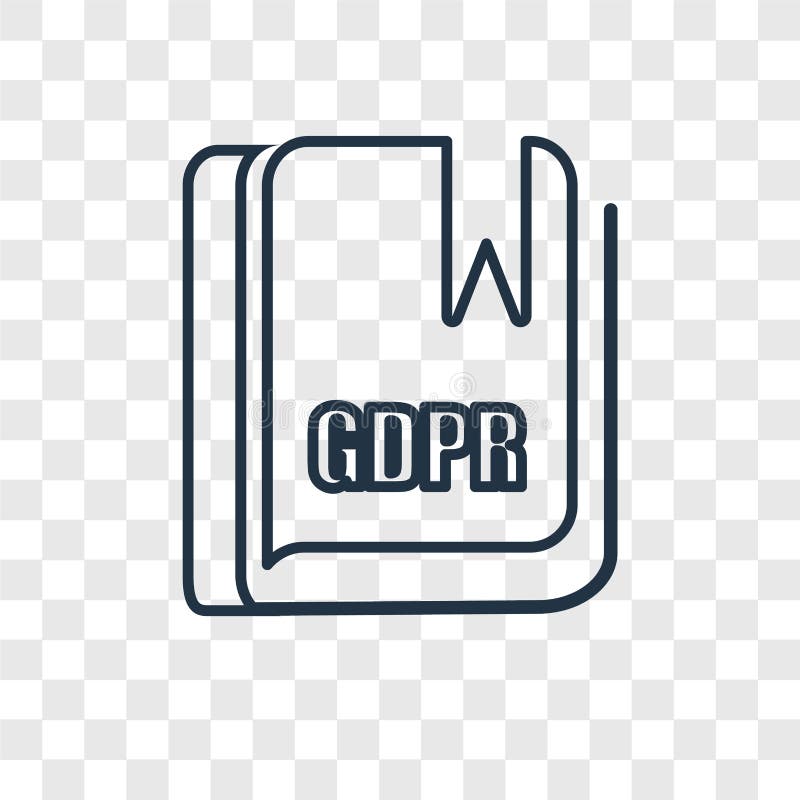GDPR Concept Vector Linear Icon Isolated on Transparent Background ...