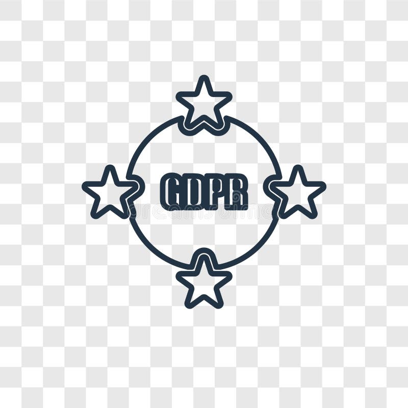 GDPR Concept Vector Linear Icon Isolated on Transparent Background ...