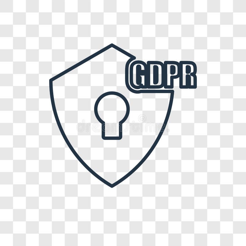 GDPR Concept Vector Linear Icon Isolated on Transparent Background ...