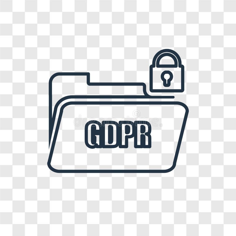 GDPR Concept Vector Linear Icon Isolated on Transparent Background ...