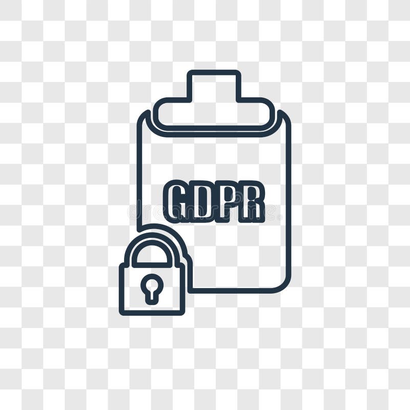 GDPR Concept Vector Linear Icon Isolated on Transparent Background ...