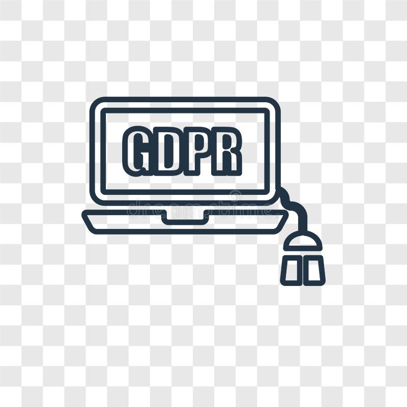 GDPR Concept Vector Linear Icon Isolated on Transparent Background ...
