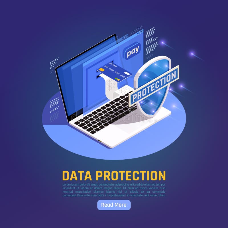 Isometric GDPR Protection Background Stock Vector - Illustration of ...
