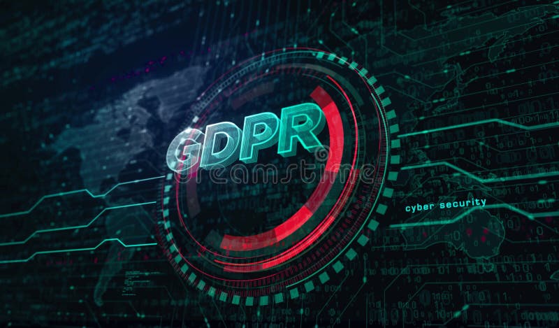 GDPR Data Protection Symbol Digital Concept 3d Illustration Stock ...