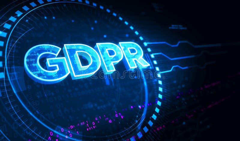 GDPR Data Protection Symbol Digital Concept 3d Illustration Stock ...
