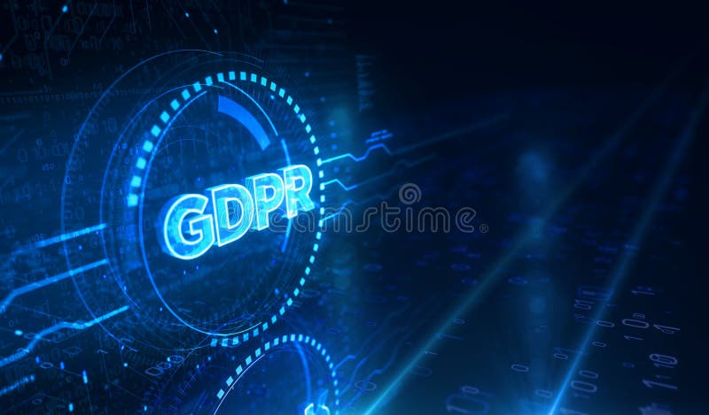 GDPR Data Protection Symbol Digital Concept 3d Illustration Stock ...