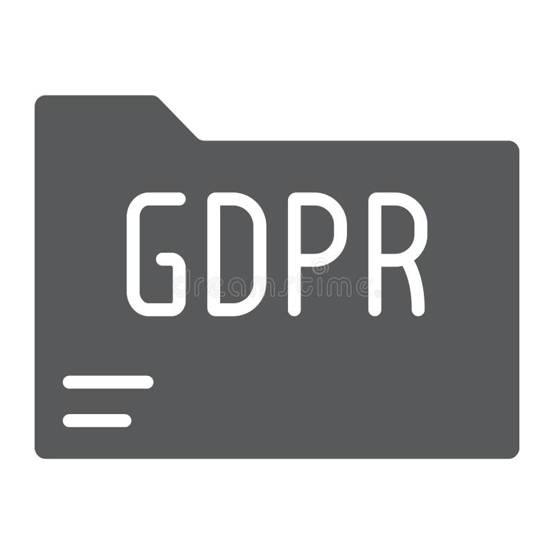 Gdpr Folder Thin Line Icon, Information and Document, File Sign, Vector ...