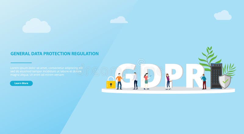 Gdpr General Data Protection Regulation Concept for Website Template ...