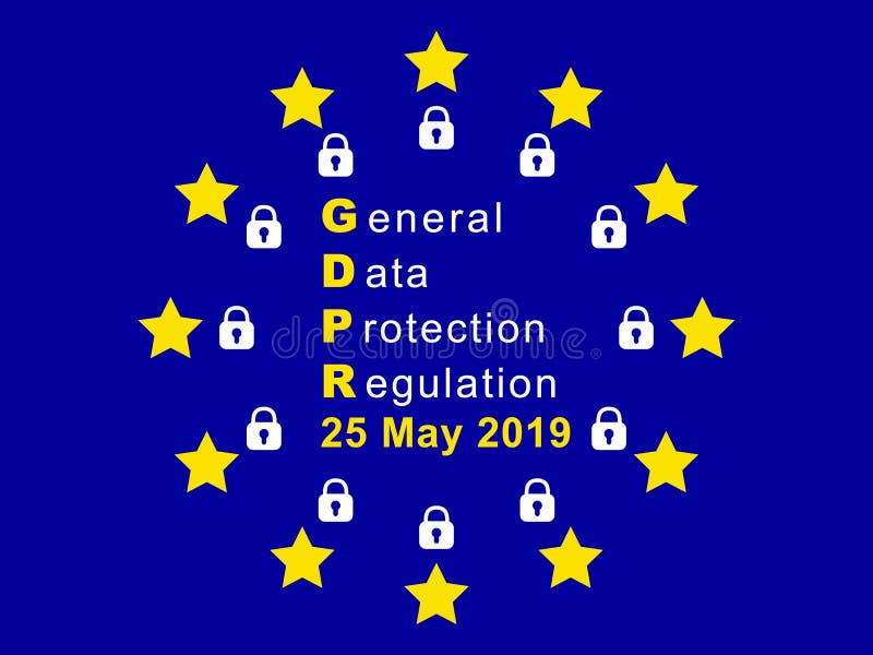 GDPR - General Data Protection Regulation. EU Flag Stock Illustration ...