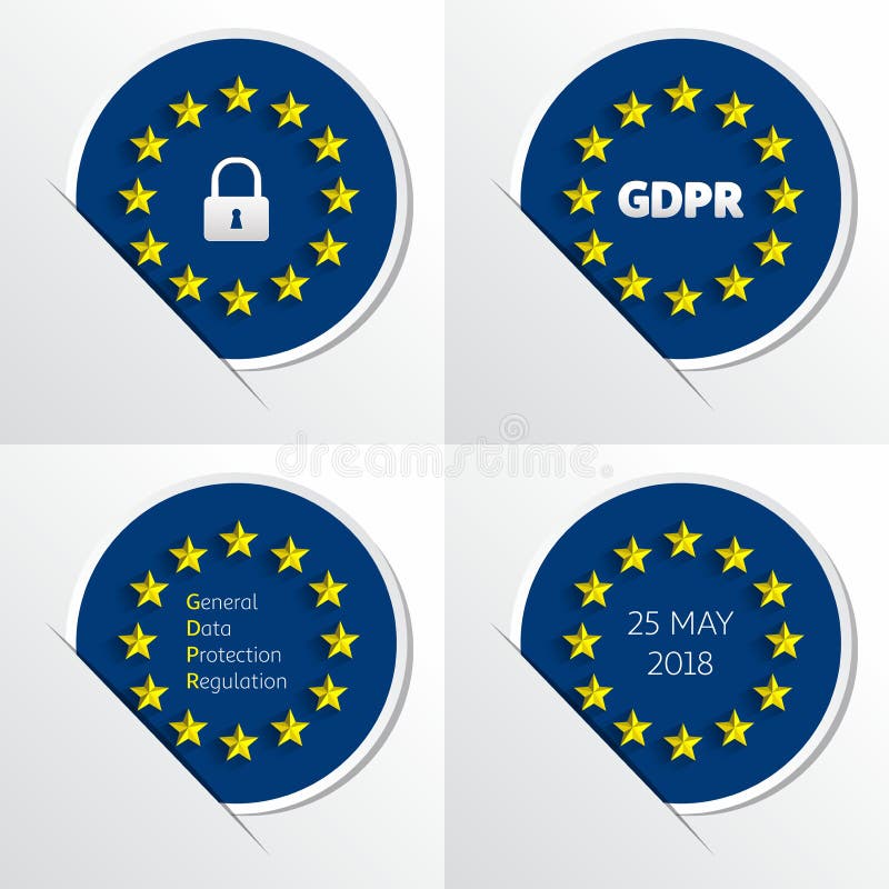 GDPR - General Data Protection Regulation. EU Flag Stock Vector ...
