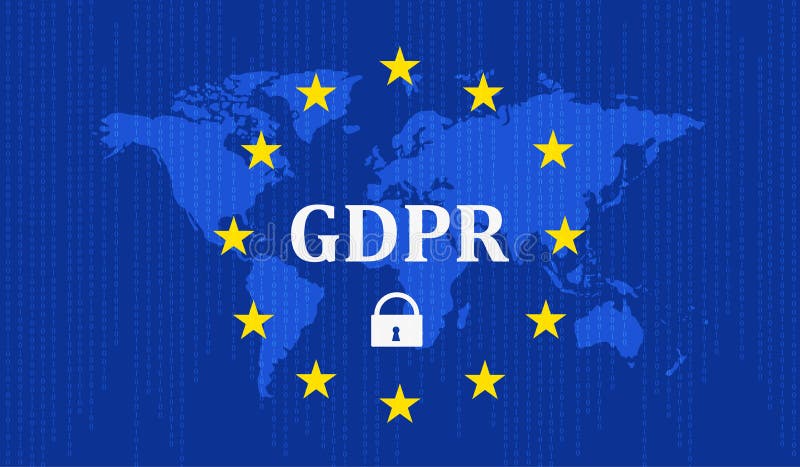 GDPR - General Data Protection Regulation. Map and Flag. Vector ...