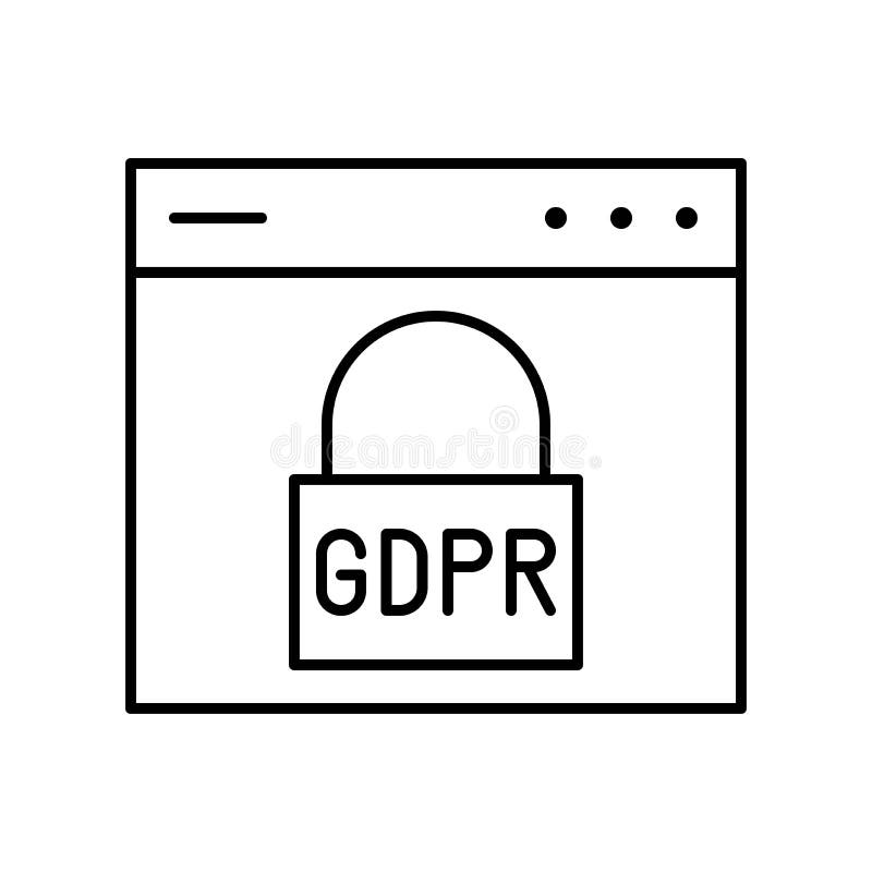 GDPR General Data Protection Regulation Icon, Line Style Stock Vector ...