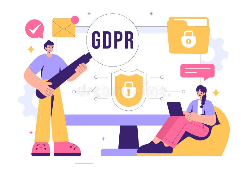 GDPR or General Data Protection Regulation Illustration Featuring ...