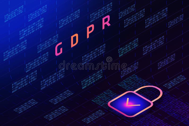 GDPR - General Data Protection Regulation and Lock on Background of ...