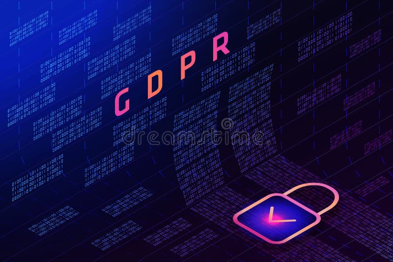 GDPR - General Data Protection Regulation and Lock on Background of ...