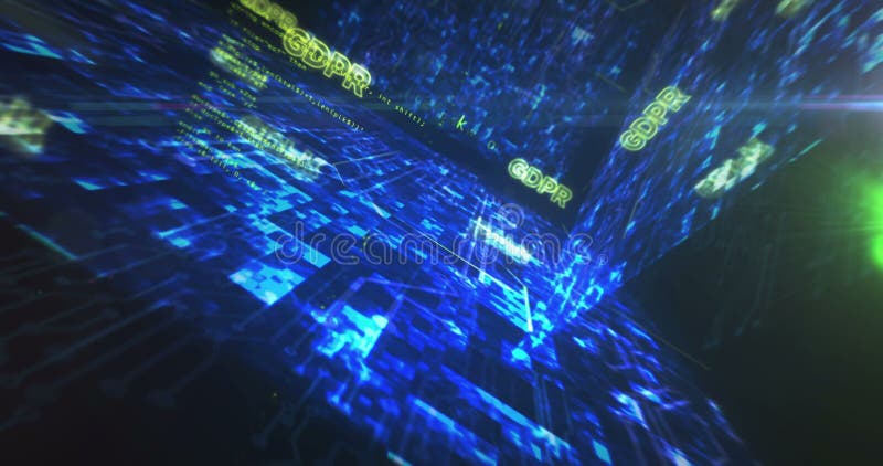 GDPR Data Protection Symbols Loop Cyber Concept Stock Video - Video of ...