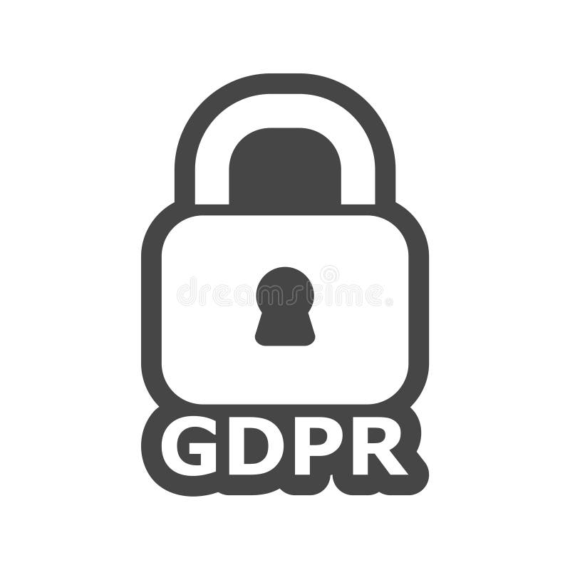 Black General Data Protection Regulation GDPR Icon or Logo Stock ...