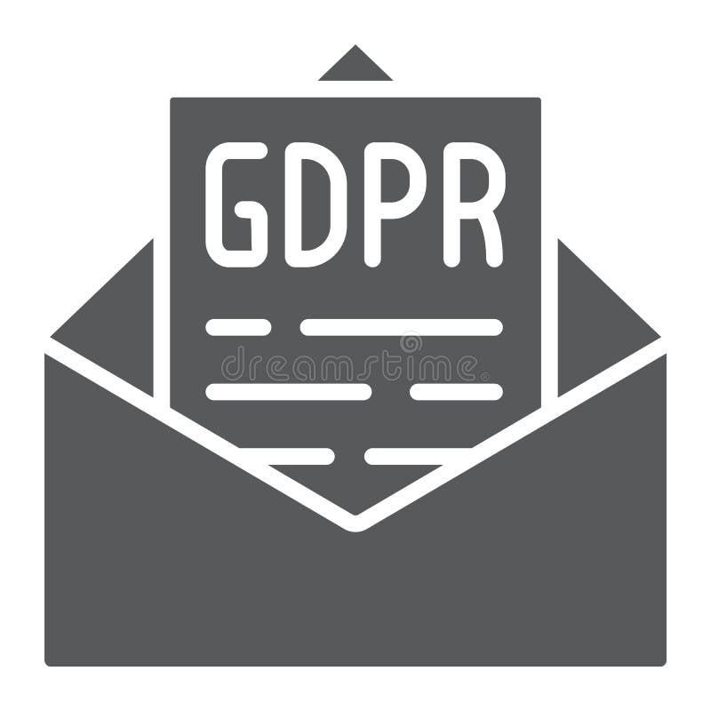 GDPR Message Line Icon, Privacy and Protect, Envelope Sign, Vector ...