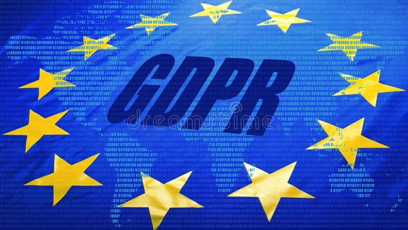 GDPR Over EU Flag and World Map Stock Photo - Image of private ...
