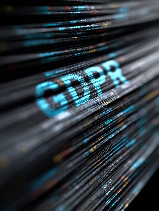 Layers of Data Files with GDPR Text Highlighted, Illustrating Data ...