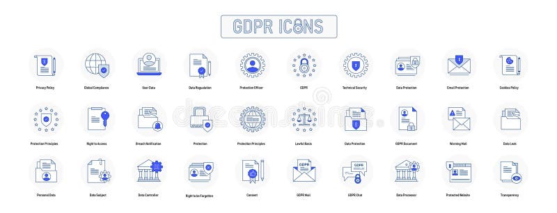 GDPR Privacy Policy Icon Set. GDPR Compliance Icons Data Privacy ... GDPR Privacy Policy Icon Set. GDPR Compliance Icons Data Privacy ...