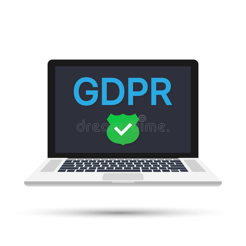 GDPR Protector. Smiling Cartoon Character with a Shield in Front of the ...