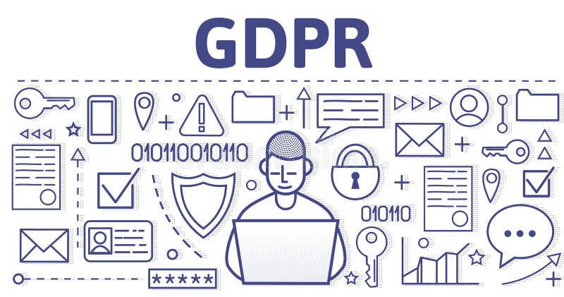 GDPR RGPD, DSGGVO Concept Illustration. General Data Protection ...