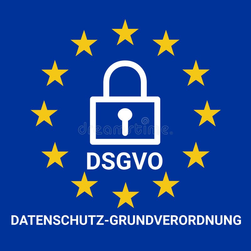 GDPR Sign Called DSGVO in German Stock Illustration - Illustration of ...