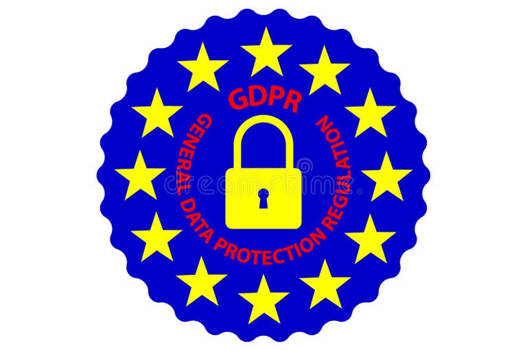 GDPR - sticker, zegel vector illustratie. Illustration of computer ...