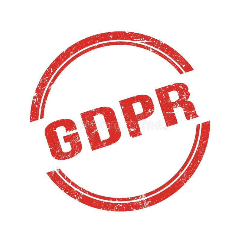 GDPR Text Written on Red Grungy Round Stamp Stock Illustration ...