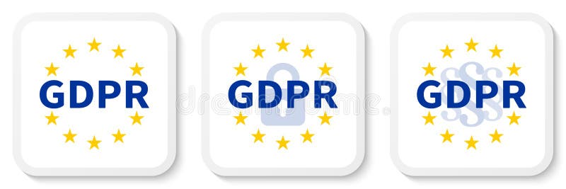GDPR White Write at Blue Wall - 3D Rendering Stock Illustration ...