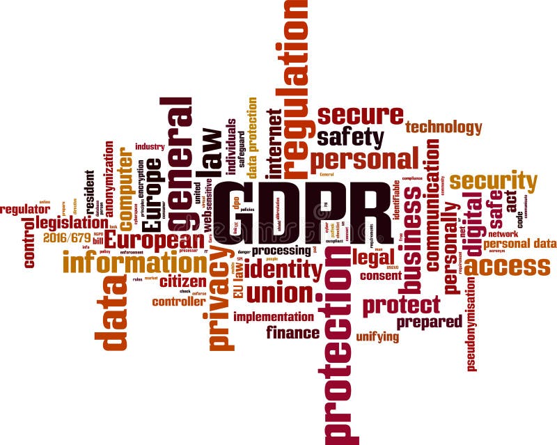 GDPR word cloud stock vector. Illustration of european - 233554716