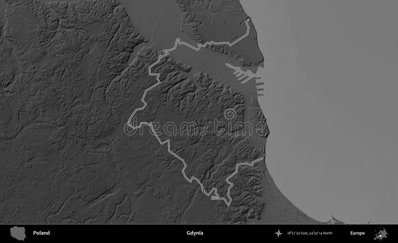Gdynia Outlined, Poland. Grayscale Stock Photo - Image of dabrowy ...