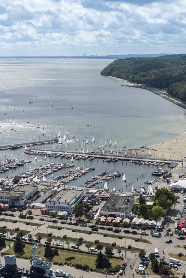 Gdynia Port Aerial View. Baltic Container Terminal In Gdynia Harbour ...