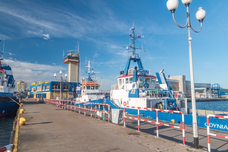 Part of Harbour in Gdynia editorial stock image. Image of architecture ...