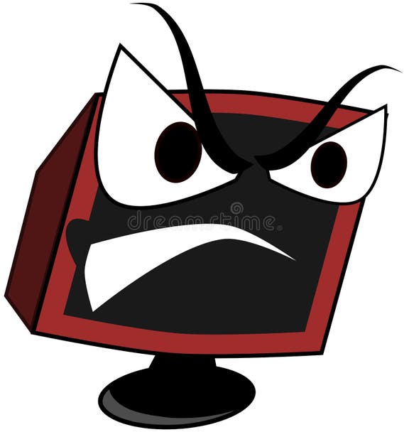 Geïsoleerd Boos Computerbeeldverhaal Stock Illustratie - Illustration ...