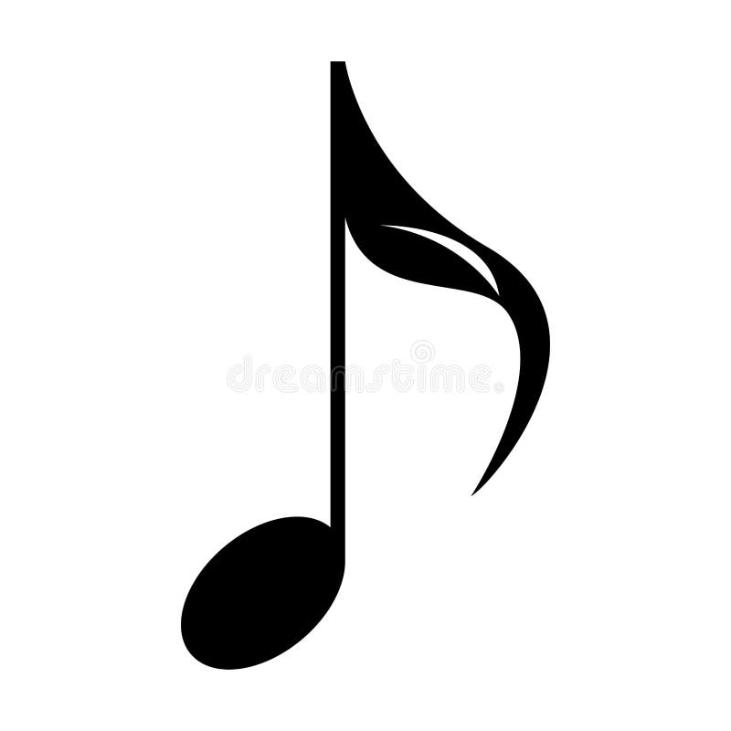 Geïsoleerde muzieknoot vector illustratie. Illustration of modern ...