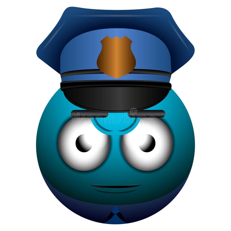 Politieagent emoticon vector illustratie. Illustratie bestaande uit ...