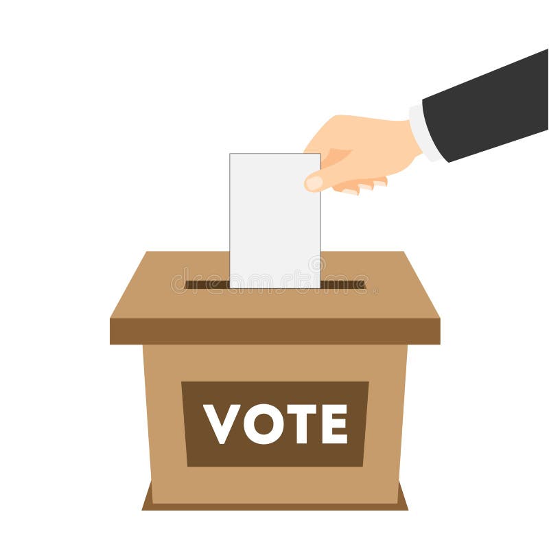 Geïsoleerde Stembus Met Stemdocument Vector Illustratie - Illustration ...