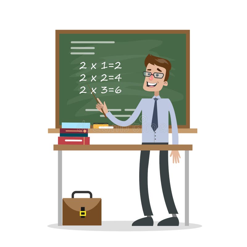 Geïsoleerde wiskundeleraar vector illustratie. Illustration of groen ...