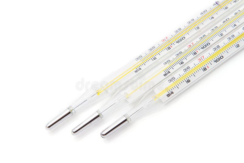 Glazen Kwikthermometer in De Hand Van Een Vrouw Op Een Zwarte ...