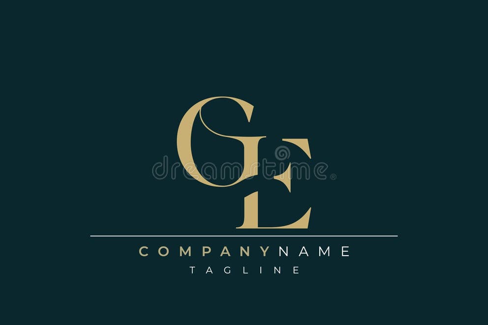 GE Abstract logo design stock vector. Illustration of typography ...