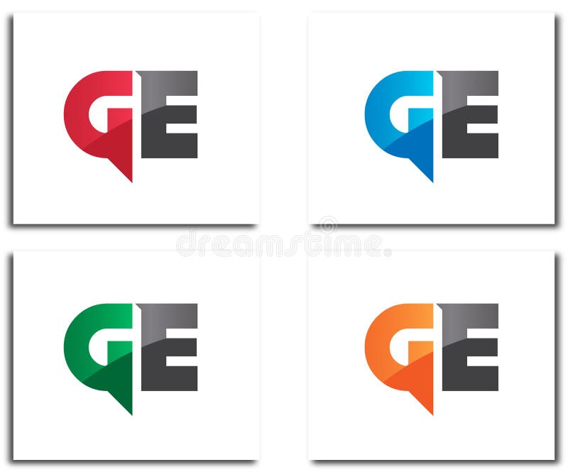 GE Alphabet Beautiful Logo Design Concept Stock Vector - Illustration ...