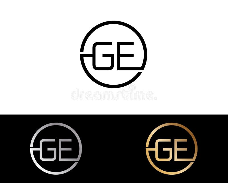 GE Circunda O Projeto Do Logotipo Da Letra Da Forma Ilustração do Vetor ...