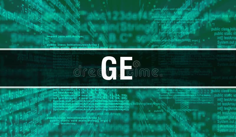 Ge with Digital Java Code Text. Ge and Computer Software Coding Vector ...